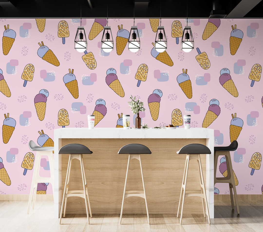 Ice Cream Wall Graphics Peel and Stick Wallpaper Ice Cream Cafe ...