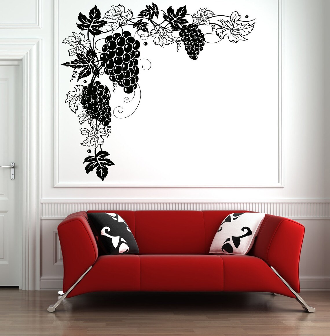 Grape Leaves Branch Wall Decal Grape Wall Decal Decals - Etsy