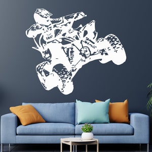 ATV Rider Wall Decal Quad Bike Wall Sticker 4 Wheeler Wall Decor 1634b ...