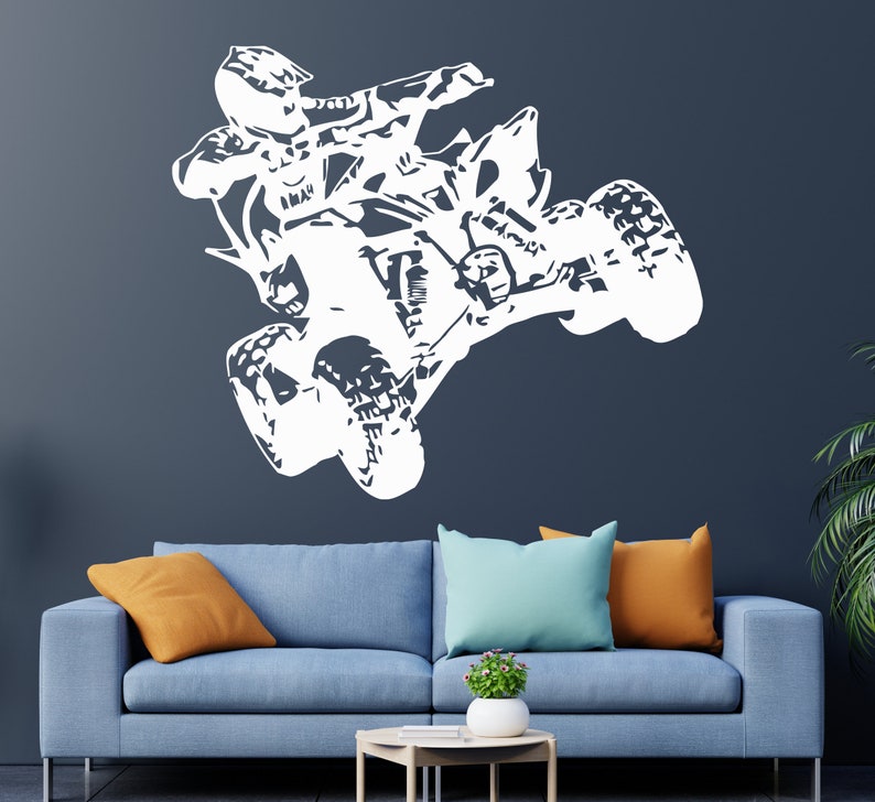 ATV Rider Wall Decal Quad Bike Wall Sticker 4 Wheeler Wall - Etsy