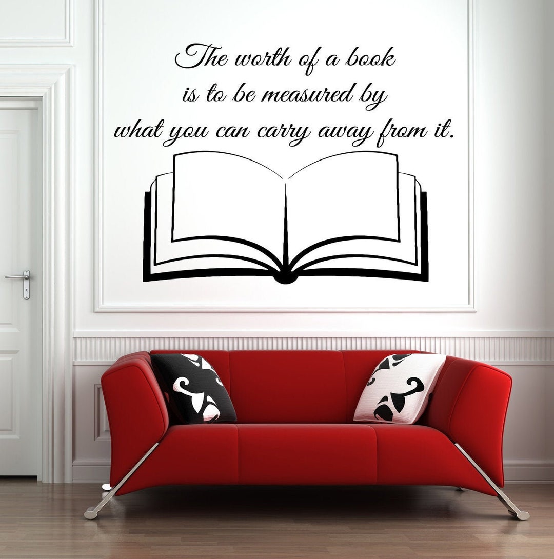 Book Wall Decal | Reading Wall Decal | Library Wall Decal | Book Quote ...