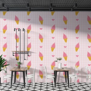Ice Cream Wall Graphics Peel and Stick Wallpaper Ice Cream Cafe ...