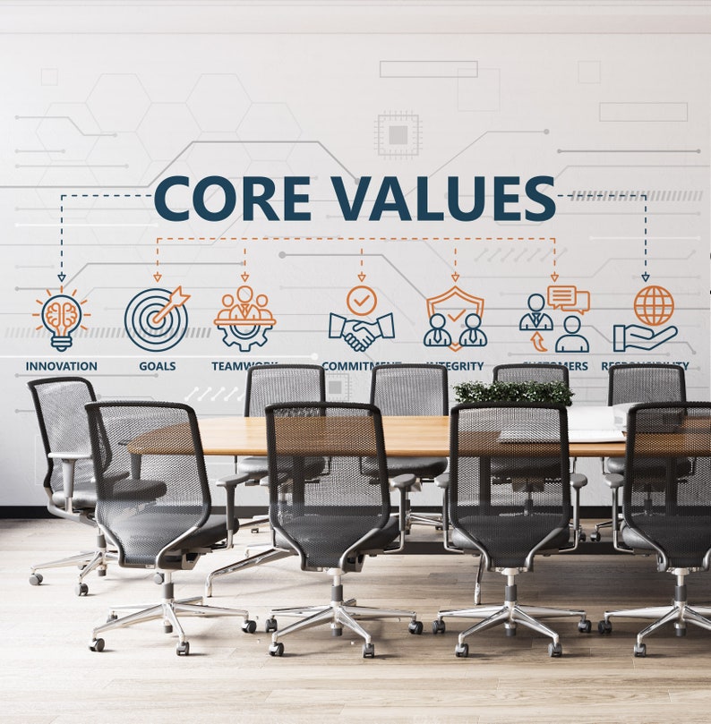 Inspire Core Values Office Wallpaper | Peel & Stick Removable Wall ...