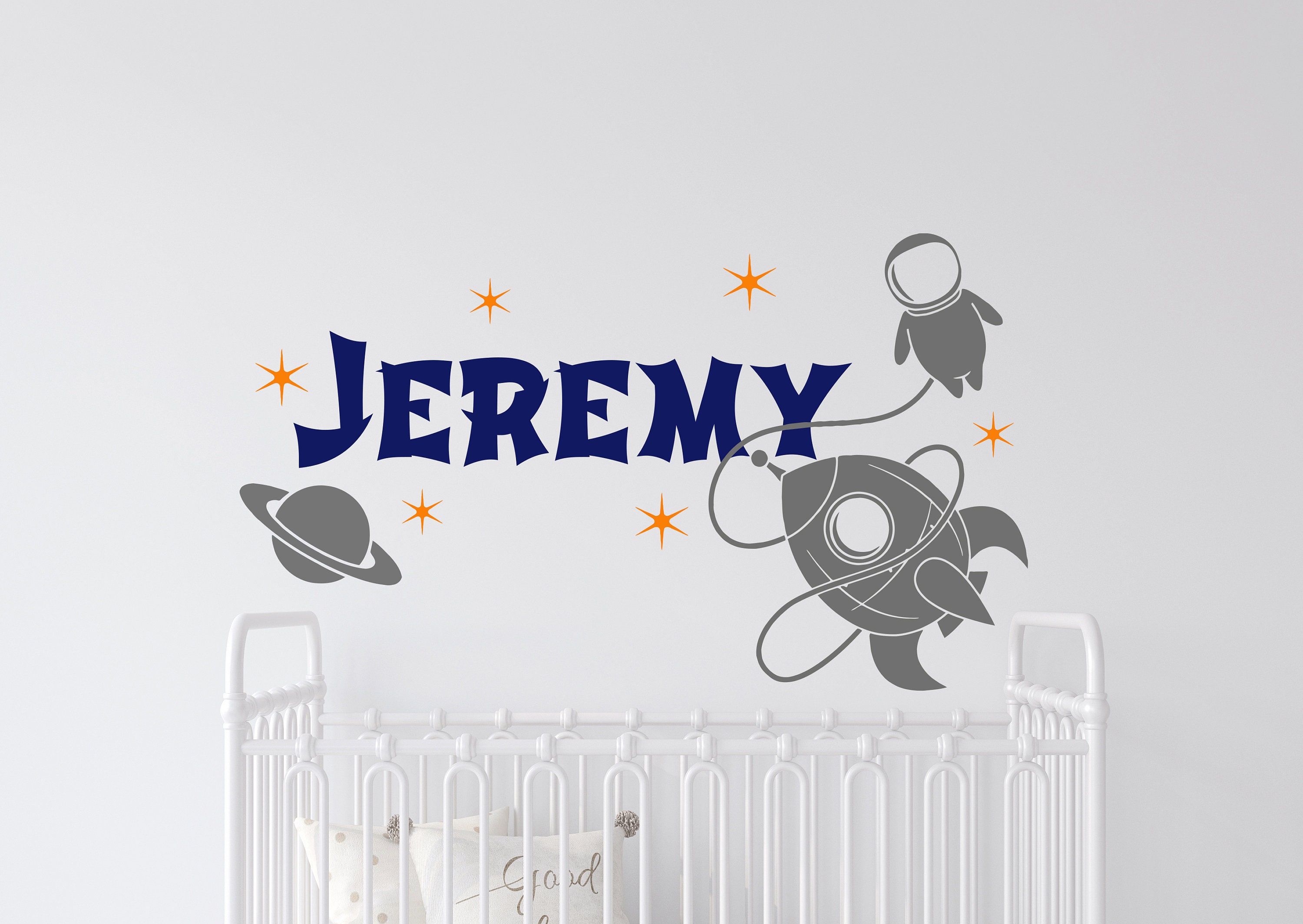 Personalized Name Wall Decal Space Wall Decal Custom Name | Etsy