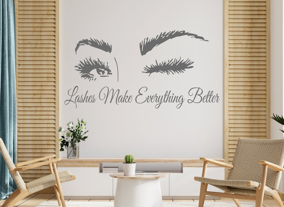 Eyelash Decals Eyelashes Wall Decal Window Sticker Beauty Salon Woman ...