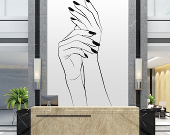Nail Salon Wall Decal Manicure Pedicure Window Sticker Nail - Etsy