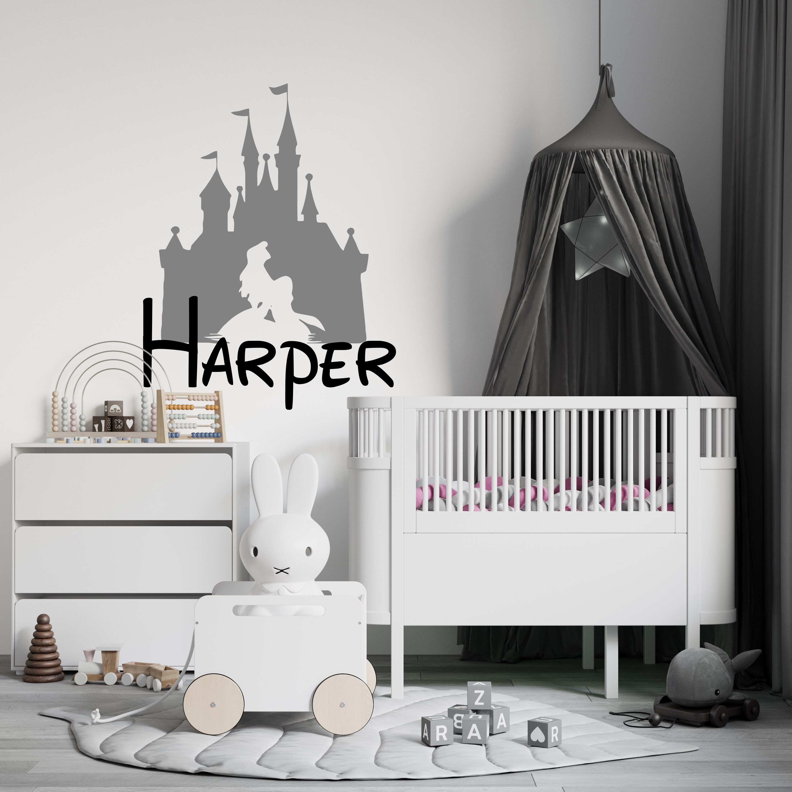 Personalized Name Wall Decal Disney Castle Wall Decal | Etsy
