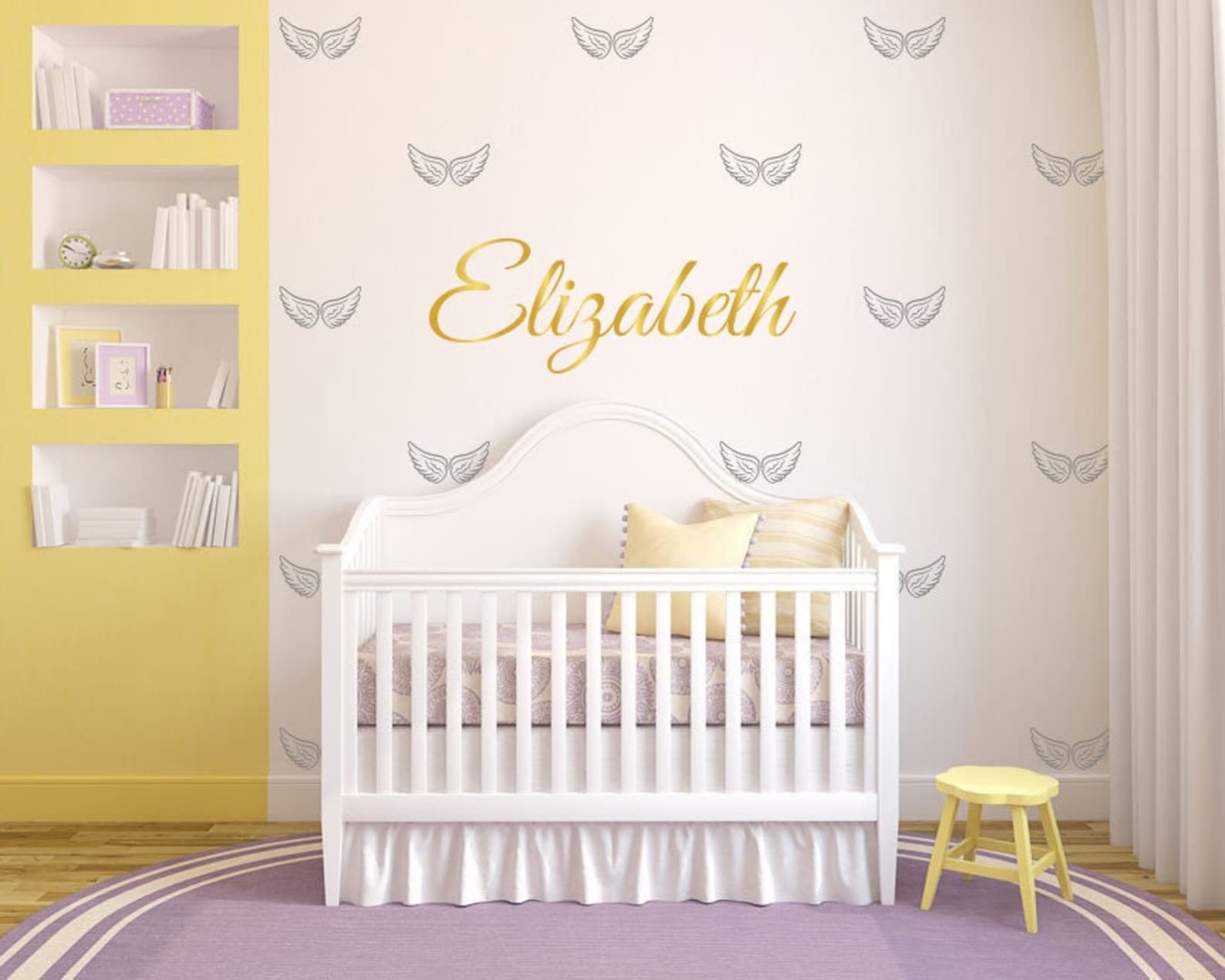 Personalized Name Angel Wings Wall Decal Angel Wall Decor | Etsy