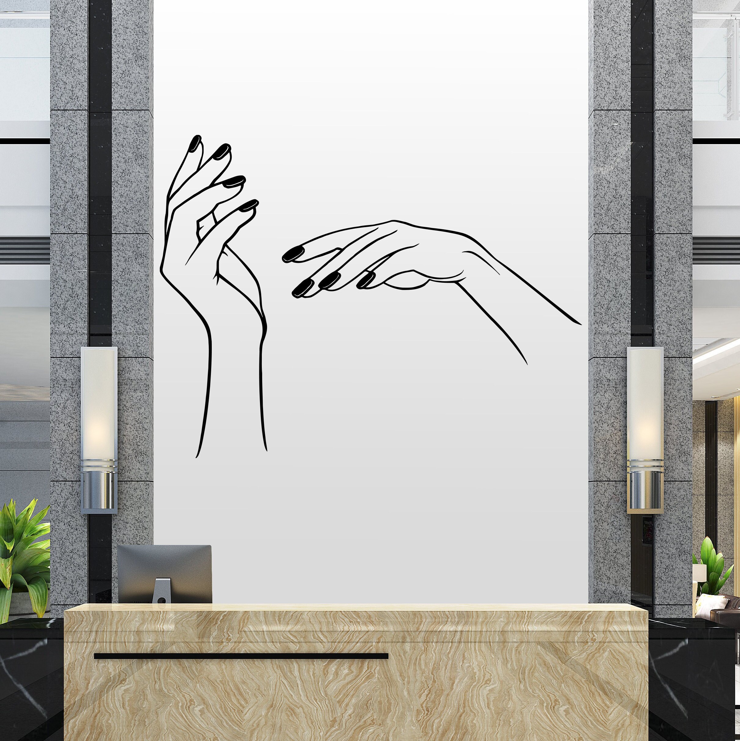 Nail Salon Wall Decal Manicure Pedicure Window Sticker Nail - Etsy