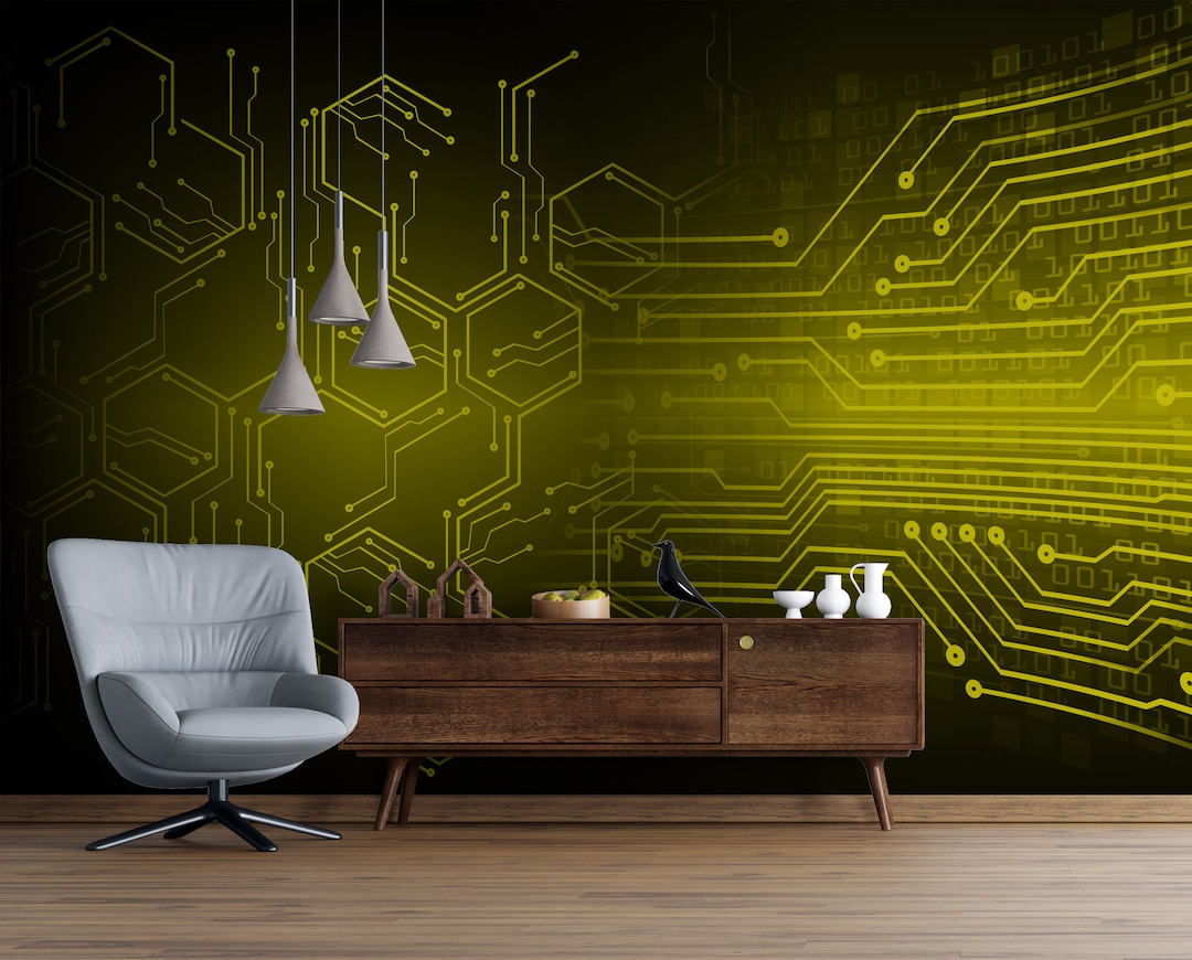 Circuit Wallpaper Technology Wall Graphics Peel and Stick Wallpaper ...