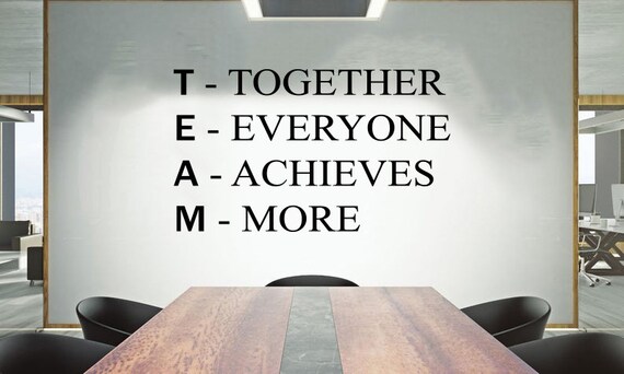 Office Wall Decal Teamwork Quote Wall Sticker Office Decor | Etsy