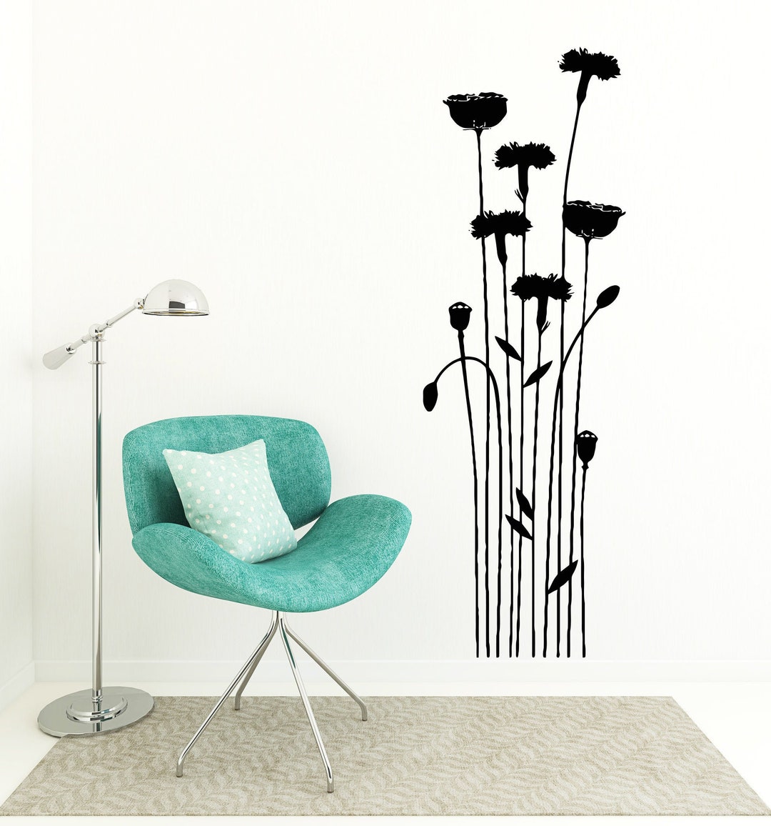 Flowers Wall Decal | Flower Wall Sticker | Flower Decals Wall Decor ...