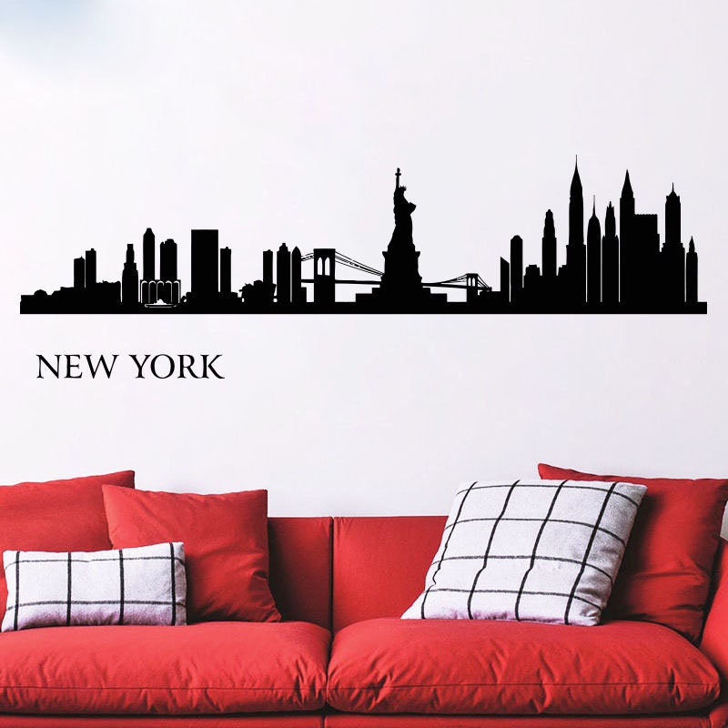 New york City decal City Sticker Skyscraper Wall Decal Window | Etsy