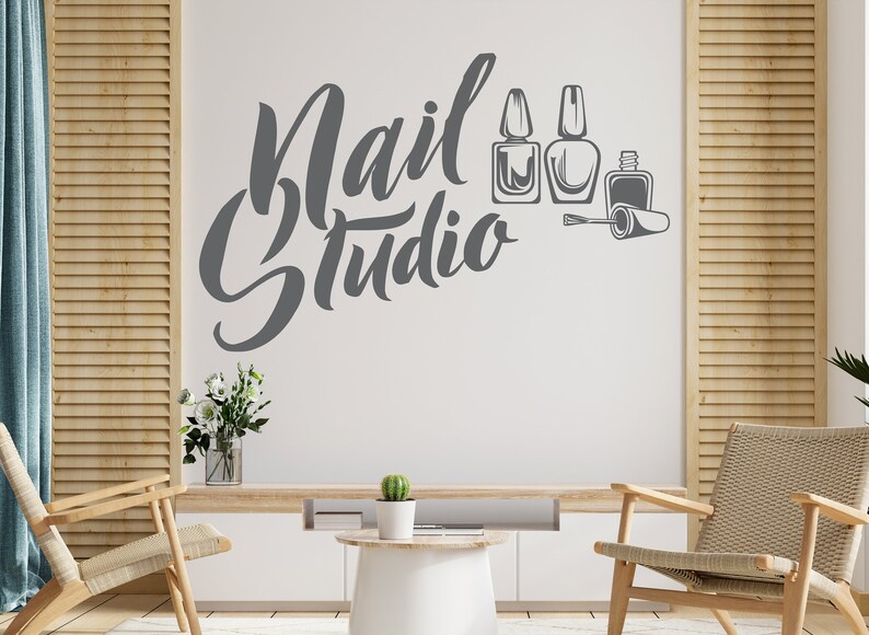 Nail Salon Wall Decal Manicure Pedicure Window Sticker Nail | Etsy