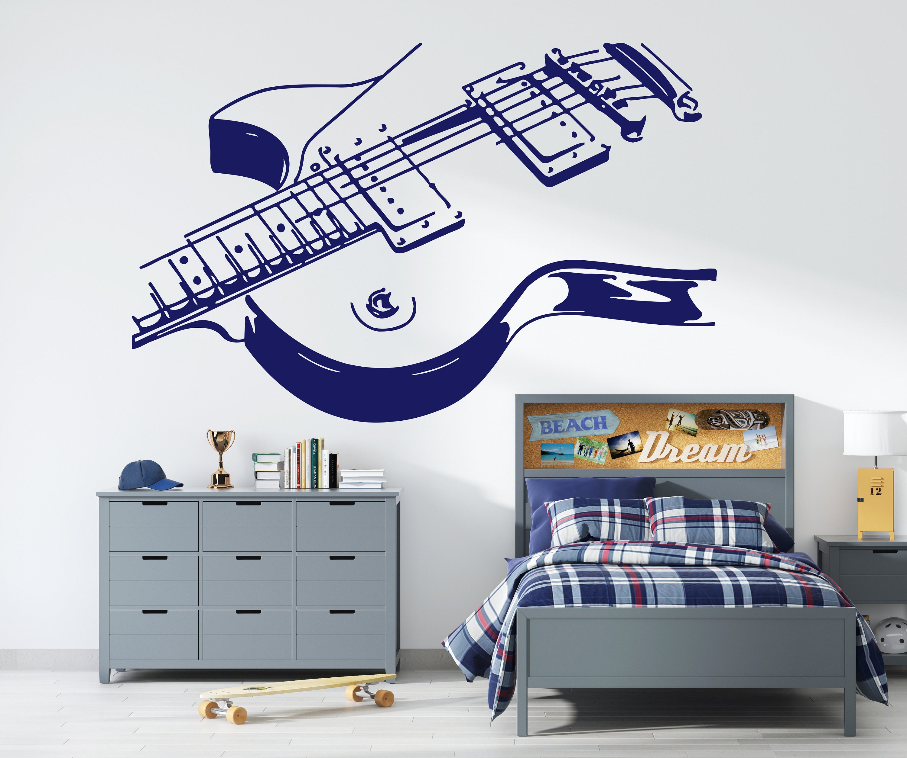 Guitar Wall Decal Music Wall Decor Music Instrument Wall Decal - Etsy
