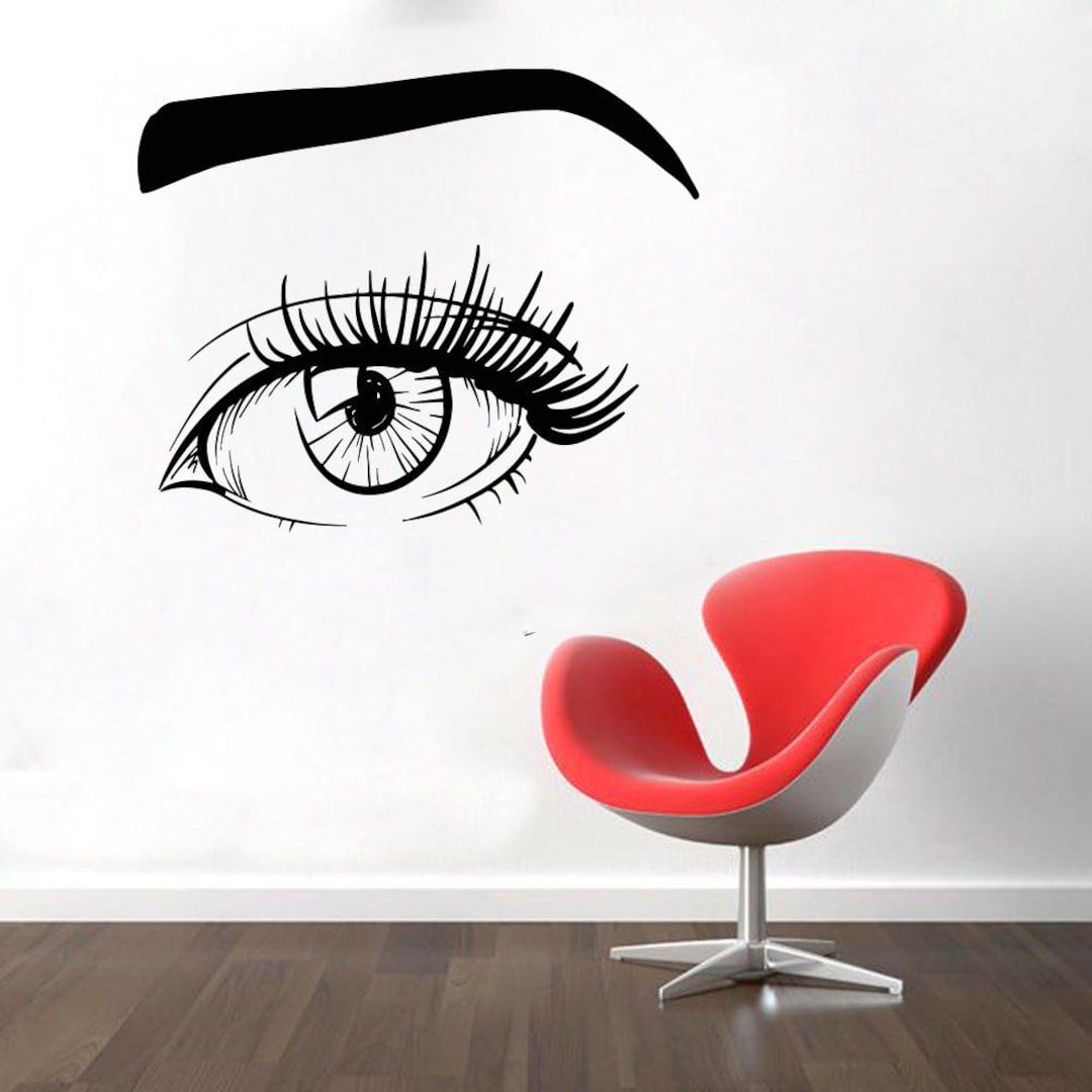 Eyelash Decals Wall Decal Window Sticker Beauty Salon Woman Face ...