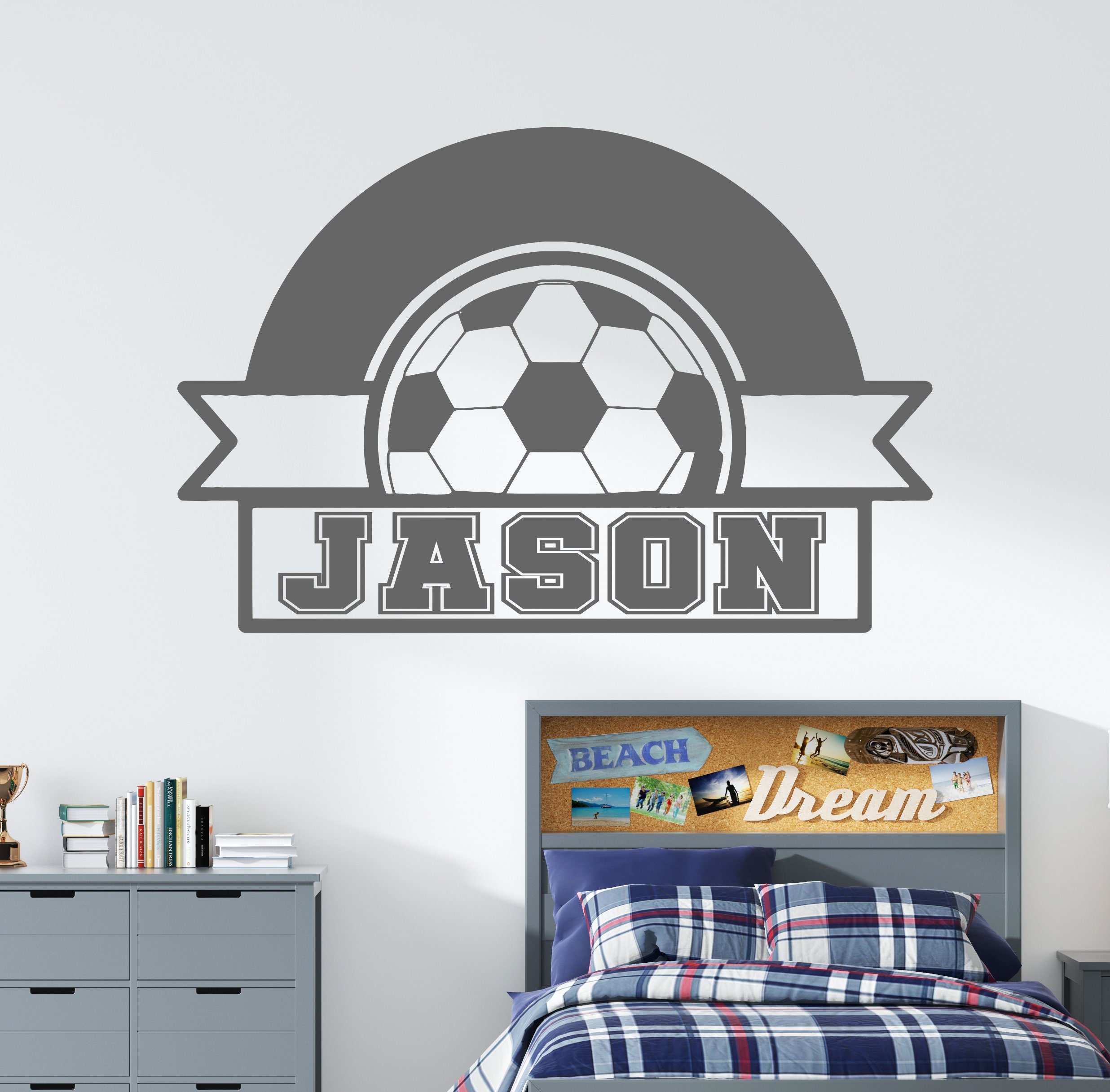 Personalized Name Soccer Wall Decal: Custom Vinyl Sticker Sc36 - Etsy