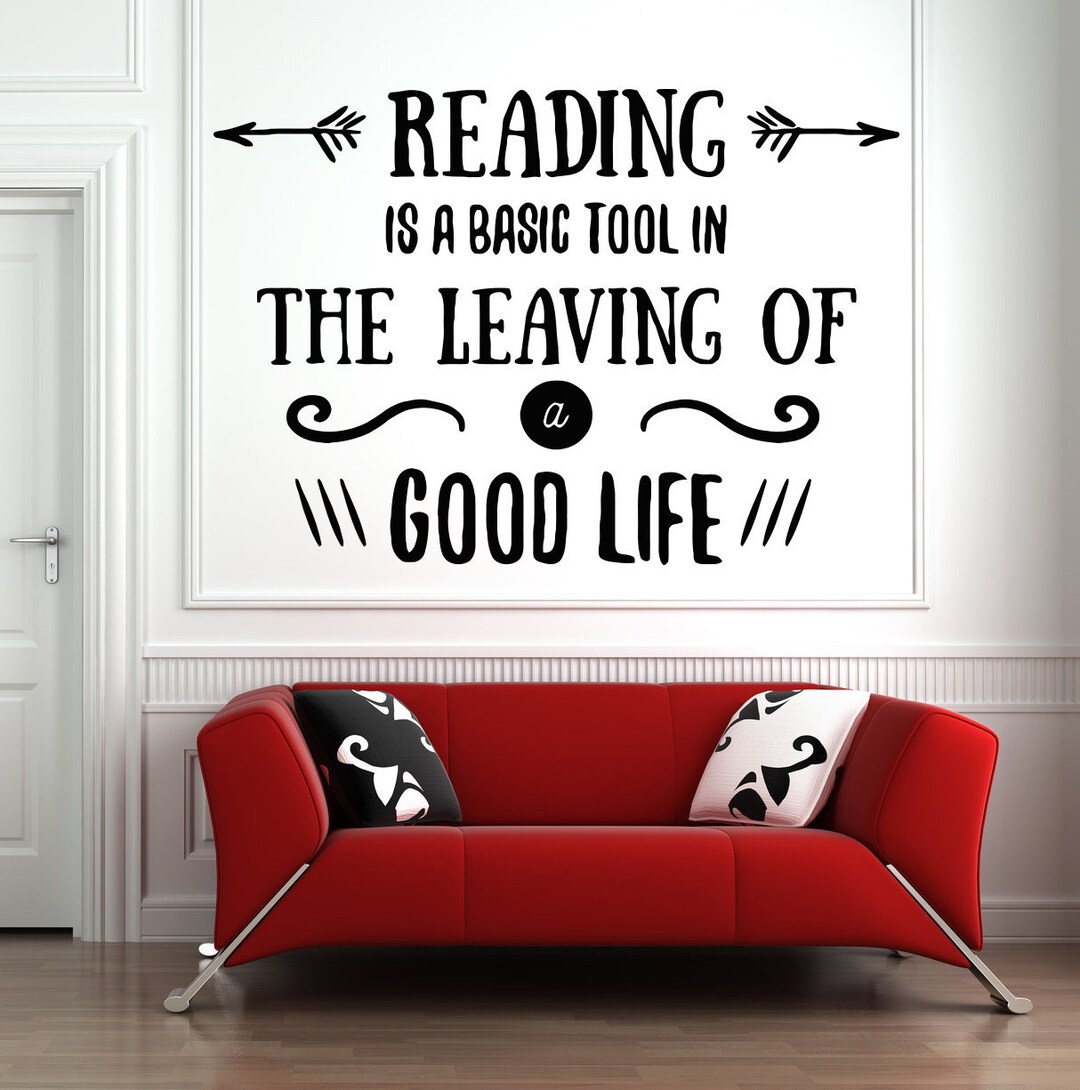 Books Wall Decal | Reading Wall Decal | Library Wall Decal | Book Quote ...