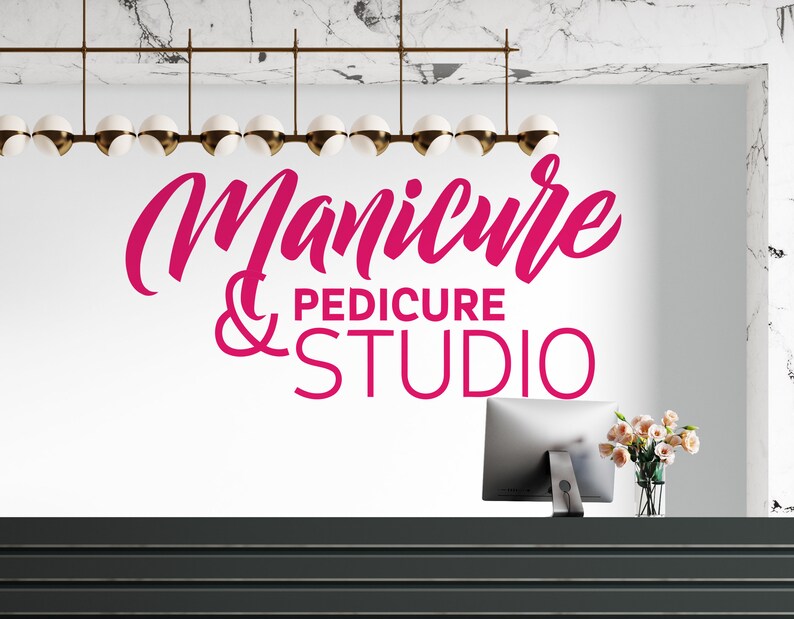 Nail Salon Wall Decal Manicure Pedicure Window Sticker Nail - Etsy