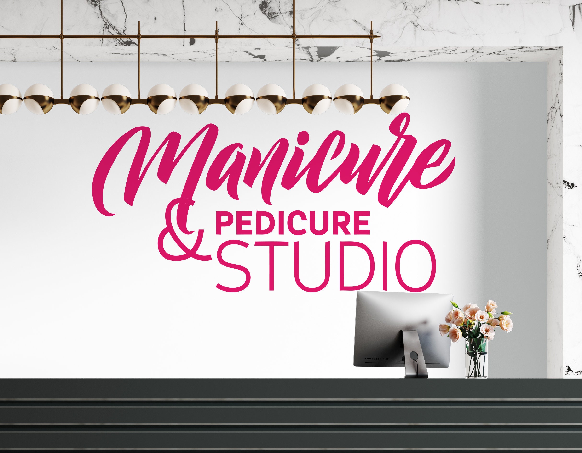 Nail Salon Wall Decal Manicure Pedicure Window Sticker Nail | Etsy