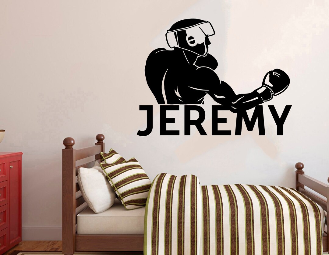 Personalized Name Boxing Wall Decal | Boxer Wall Sticker | Boxing Wall ...