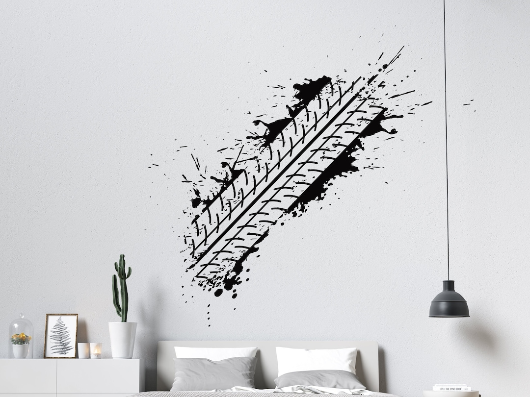 Tire Track Decal Motocross Wall Decal Motorcycle Wall Sticker Dirt Bike ...