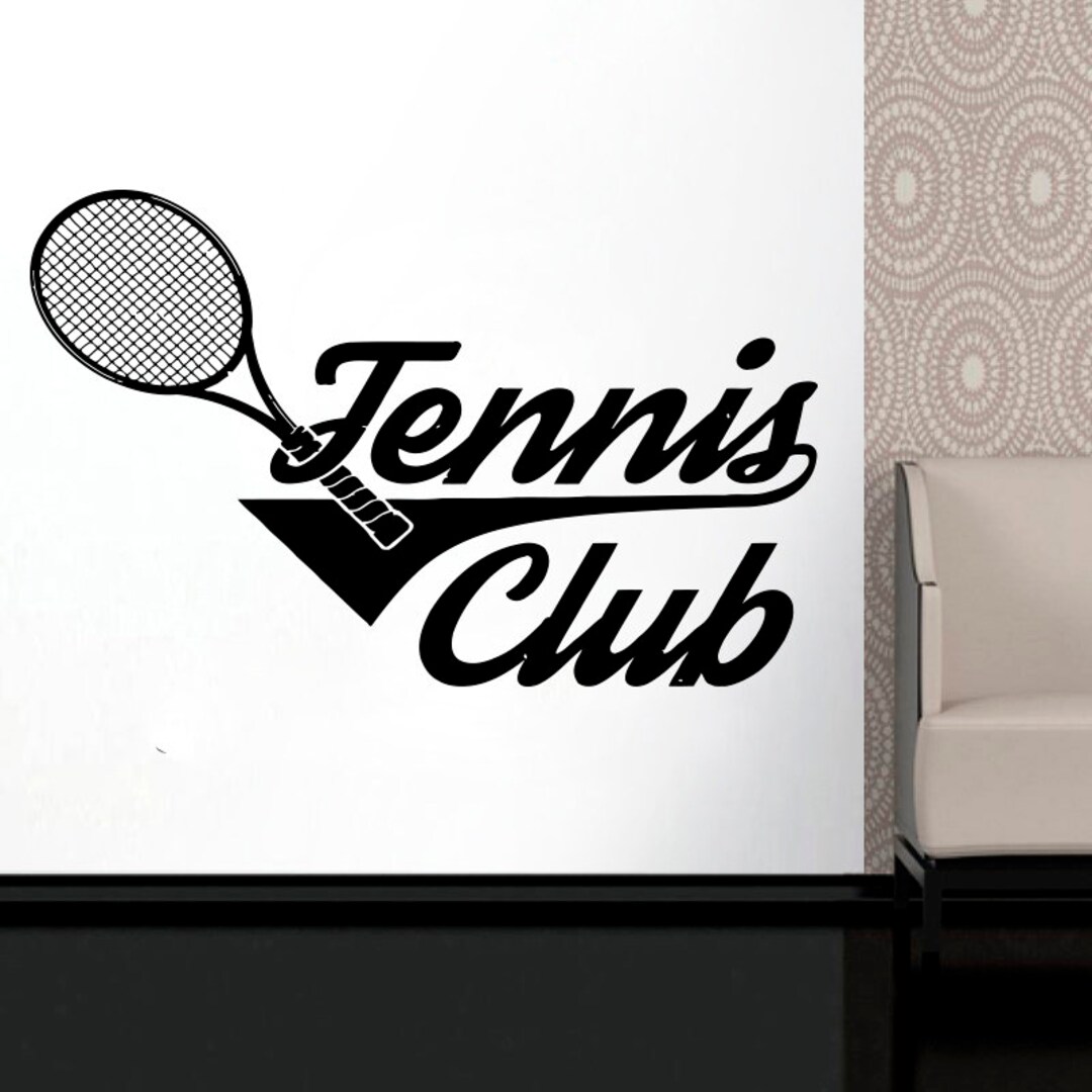 Club de tenis Wall Decal Decoración de la pared de tenis Pegatina de ...