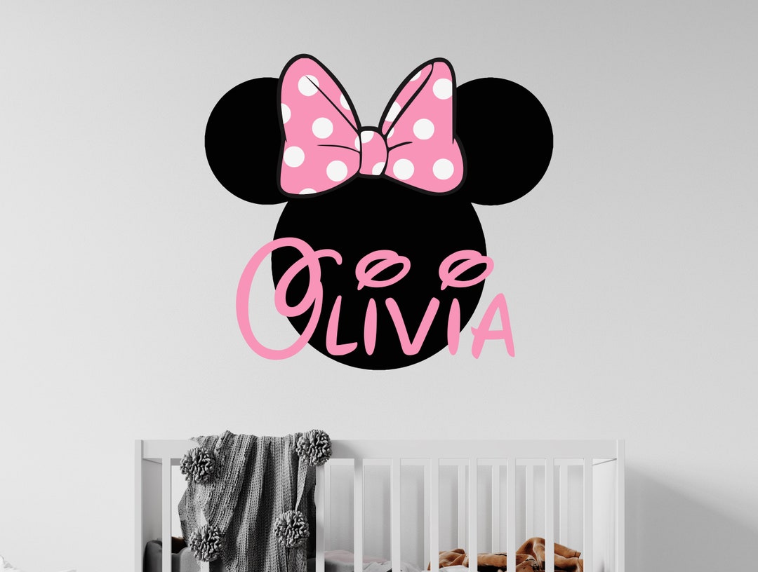 Minnie Mouse Name Decal | Personalized Nursery Peel & Stick Wall ...