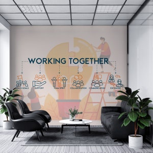 Office Wallpaper Core Values Wall Graphics Peel and Stick Teamwork ...