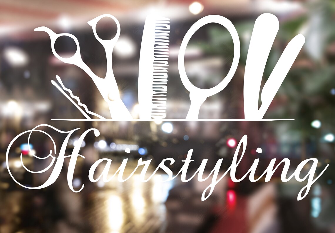 Hair Salon Decal Hair Tools Wall Sticker Hair Stylist Scissors | Etsy