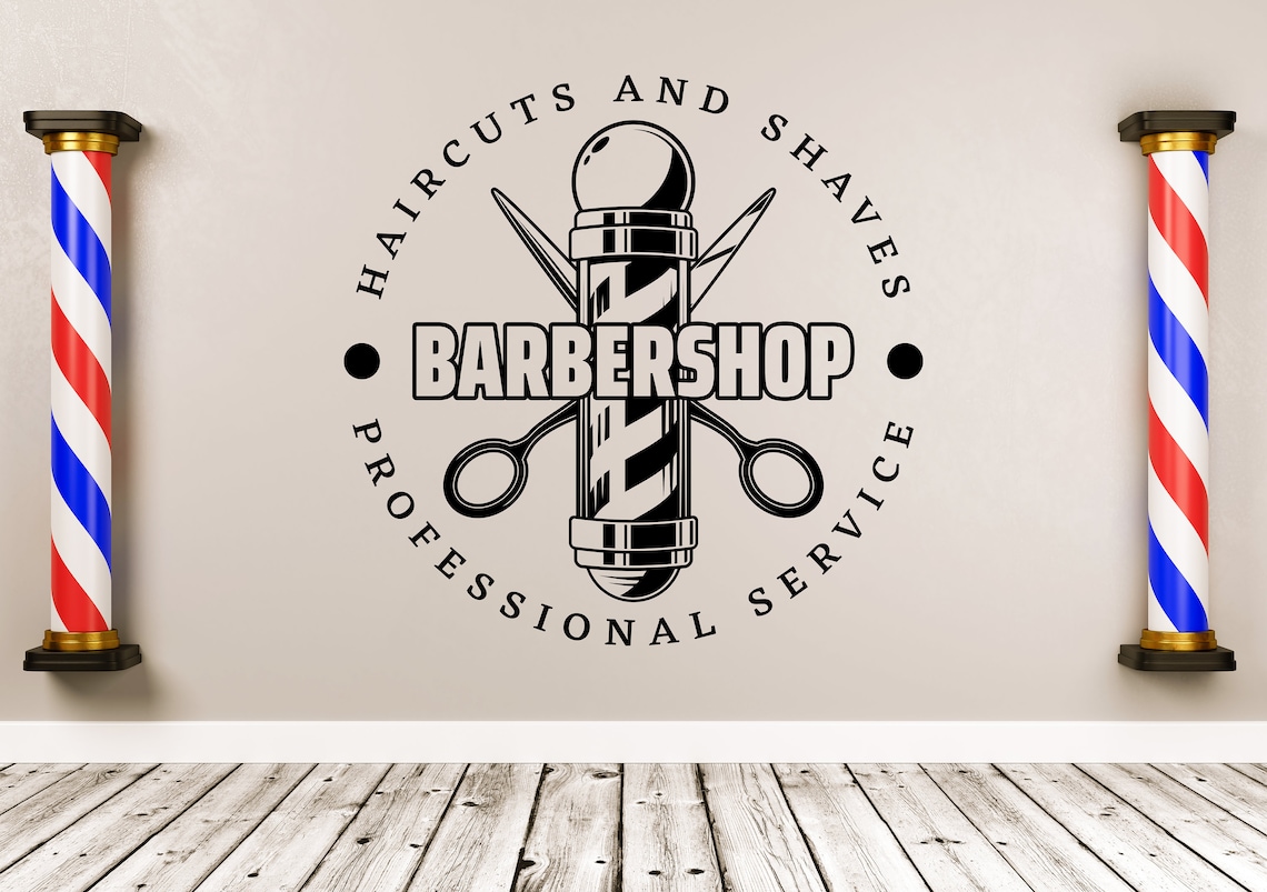 Barber Shop Wall Decal Barber Shop Wall Sticker Barber - Etsy