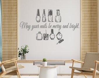 Nail Salon Wall Decal Manicure Pedicure Window Sticker Nail Bar Nail ...