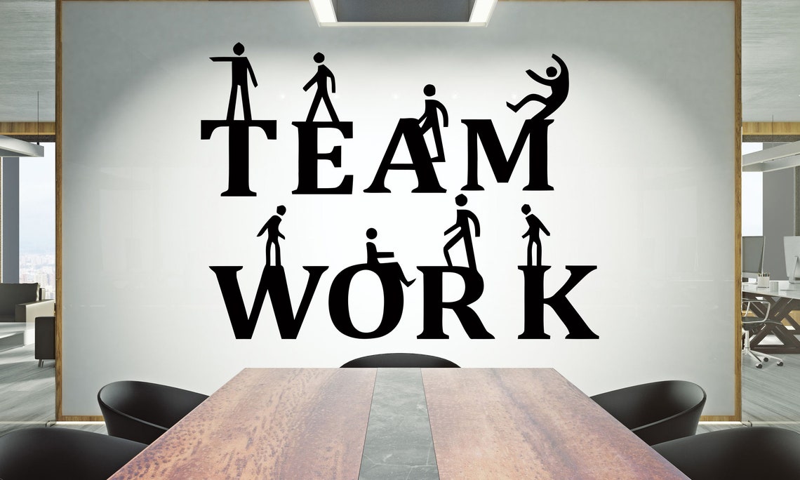 Office Wall Decal Teamwork Quote Wall Sticker Office Decor - Etsy