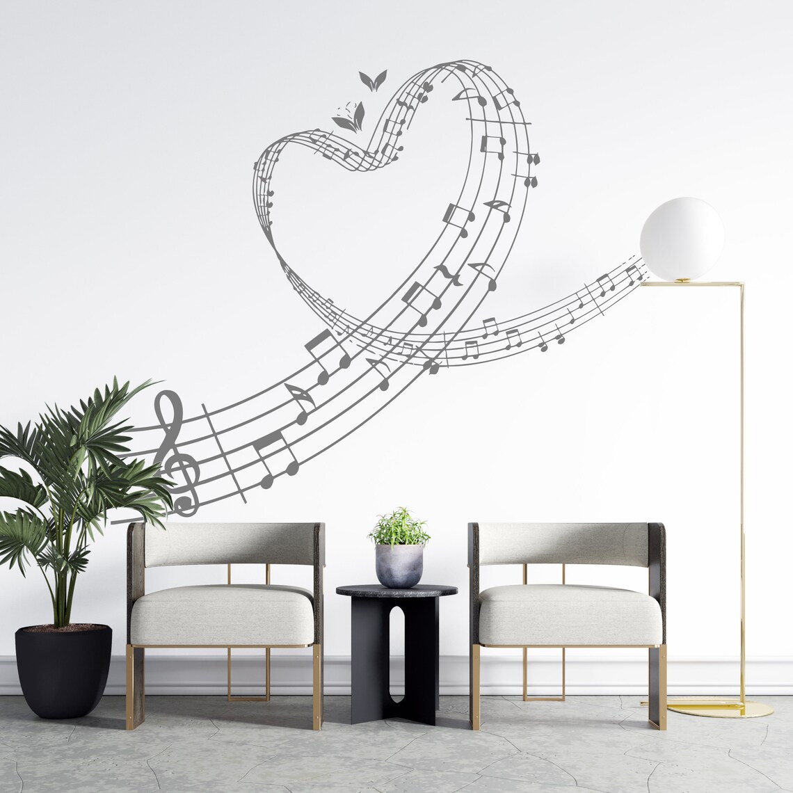 Music Notes Wall Decal Music Wall Decor Music Instrument Wall - Etsy