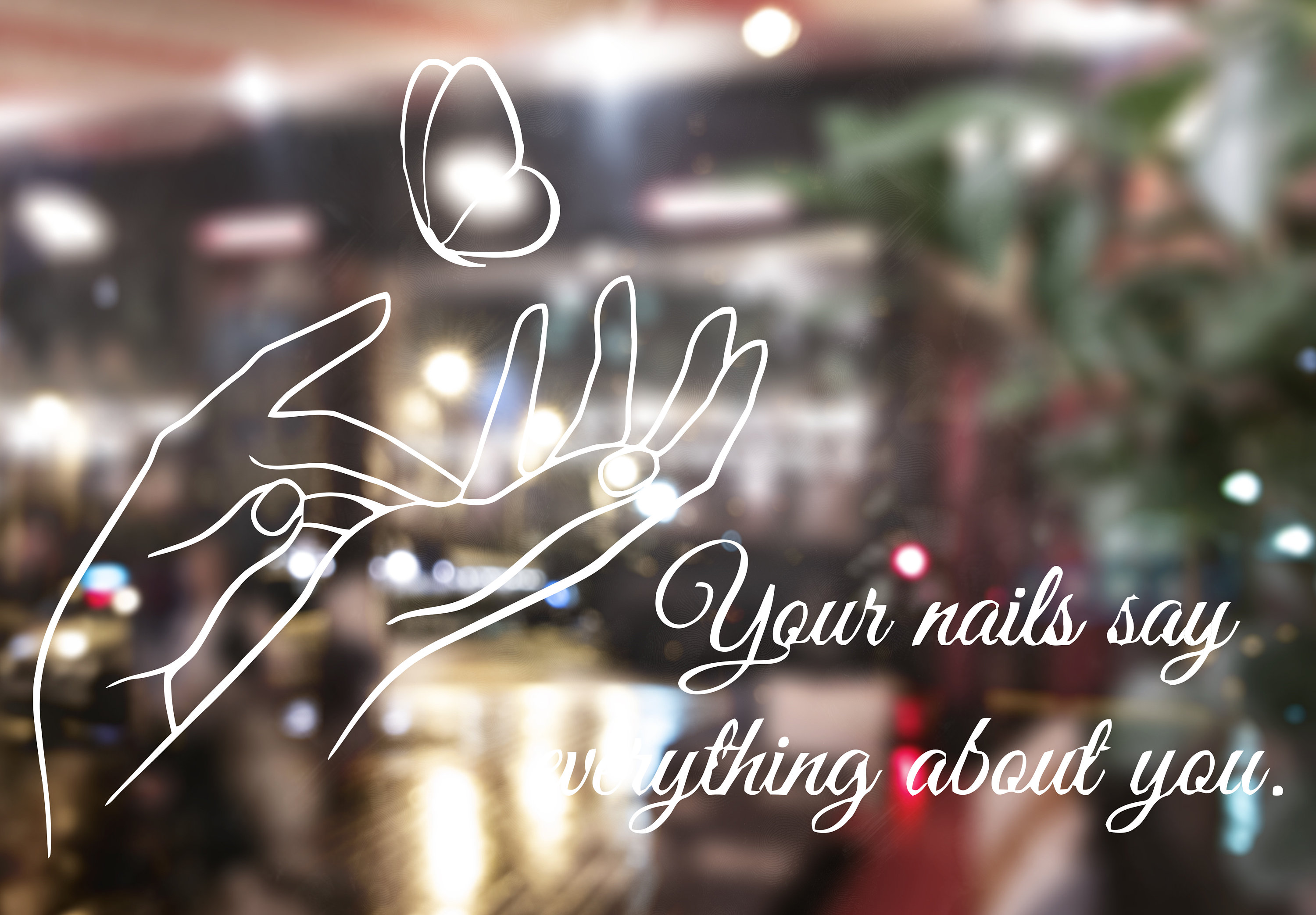 Nail Salon Wall Decal Manicure Pedicure Window Sticker Nail - Etsy