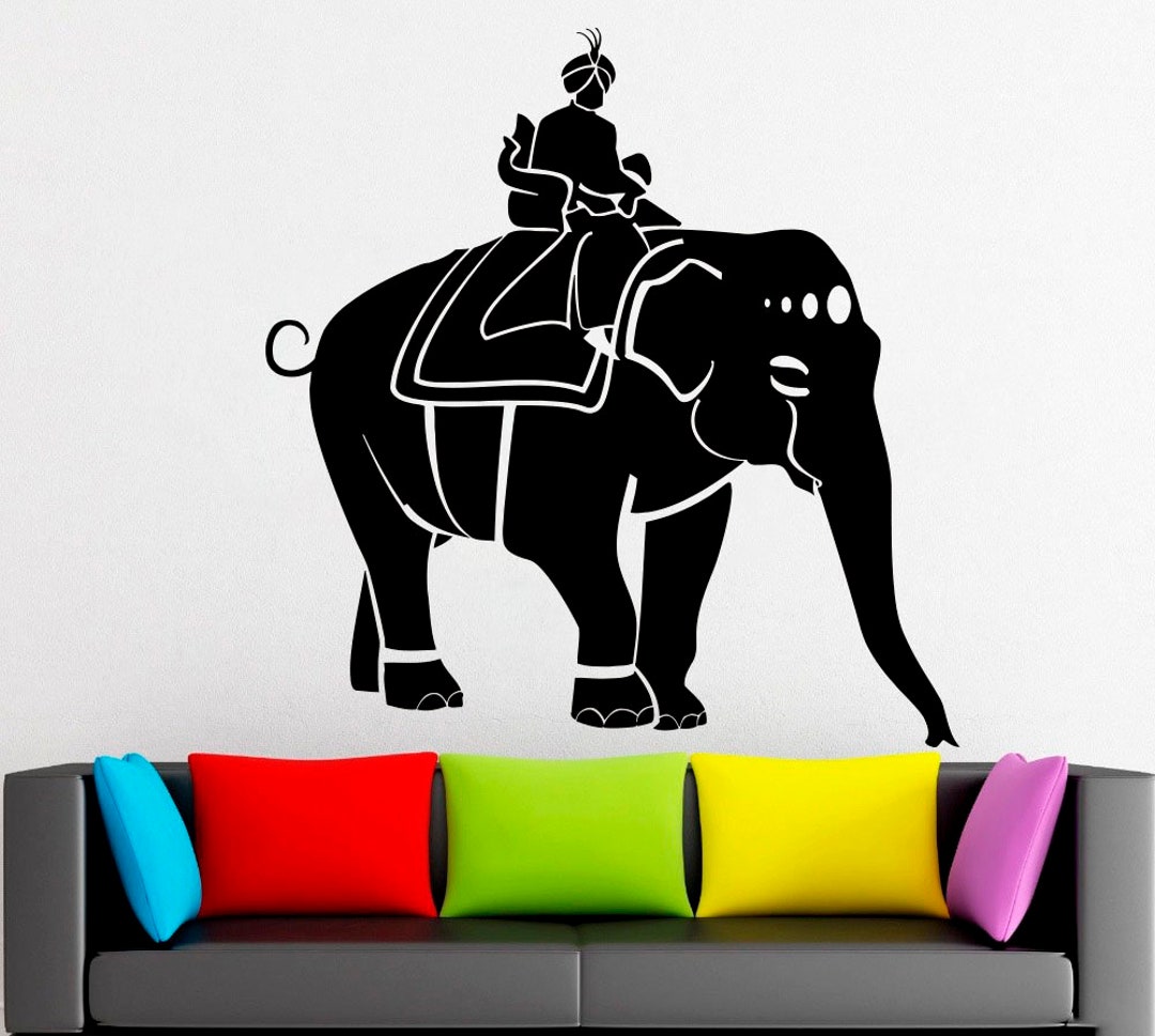 India Yoga Elephant Buddha Indian Decal Window Sticker Room Vinyl ...