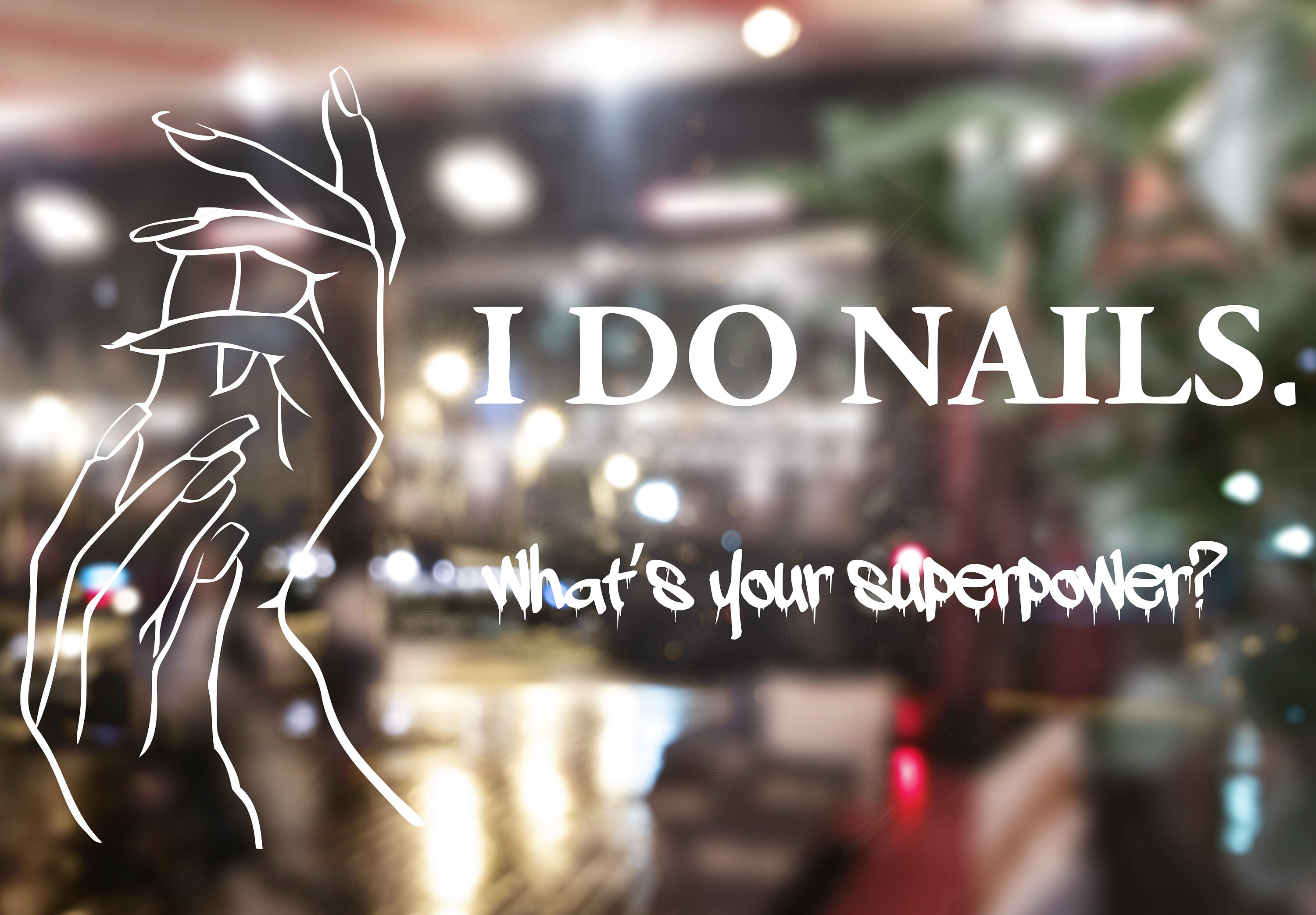 Nail Salon Wall Decal Manicure Pedicure Window Sticker Nail - Etsy