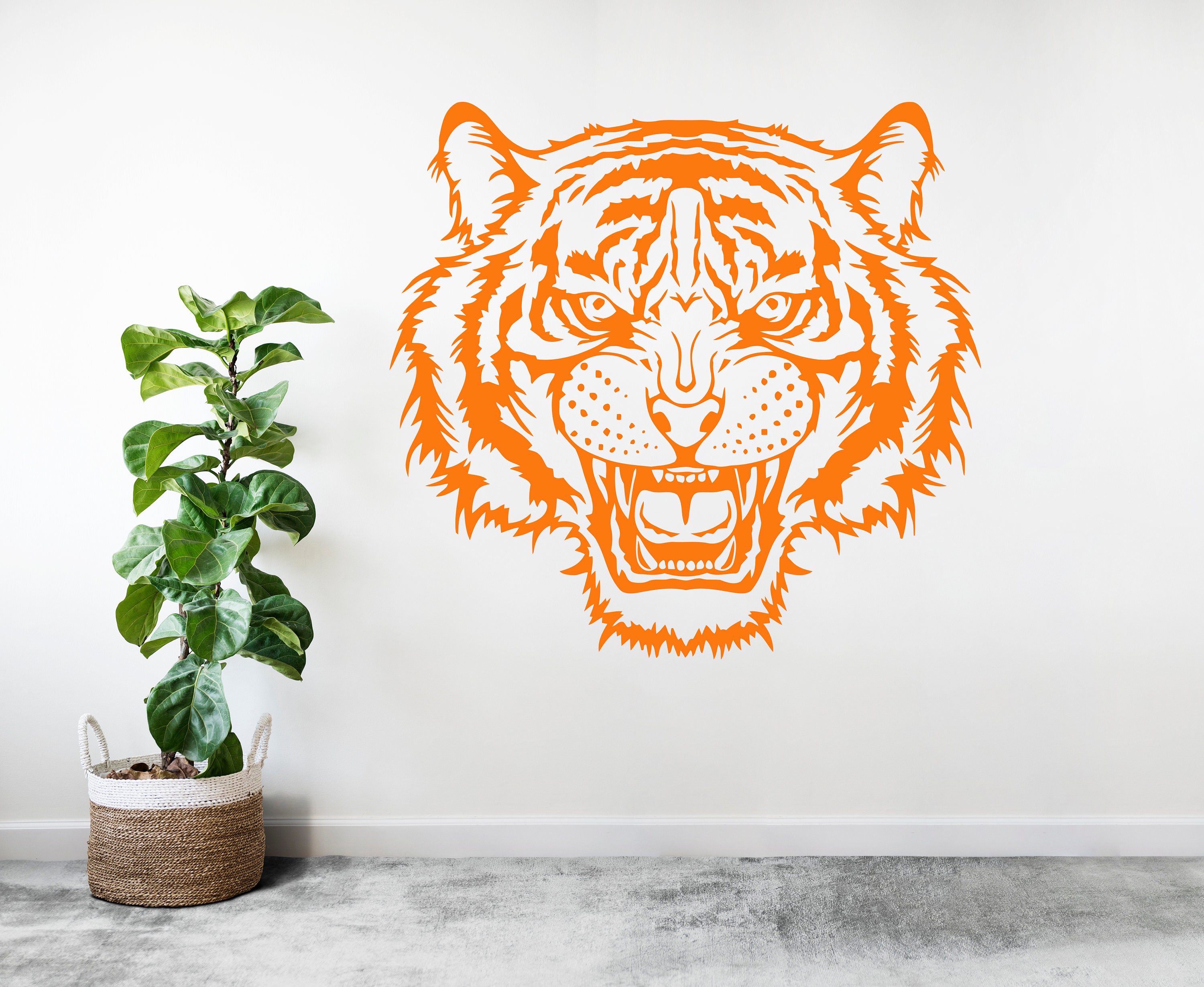 Tiger Wall Decal Tiger Wall Sticker Tiger Wall Decor JG2 - Etsy