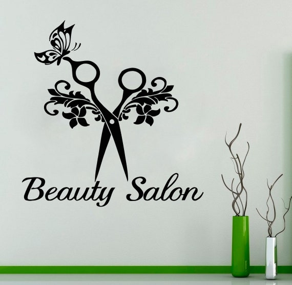 Hair Salon Wall Window Decal Sticker Hair Stylist Hair Tools | Etsy