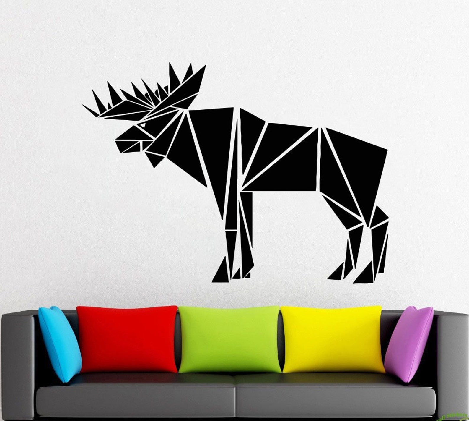 Elk Geometry, Shapes, Animals, Car Stickers, Triangles, Lines Wall ...