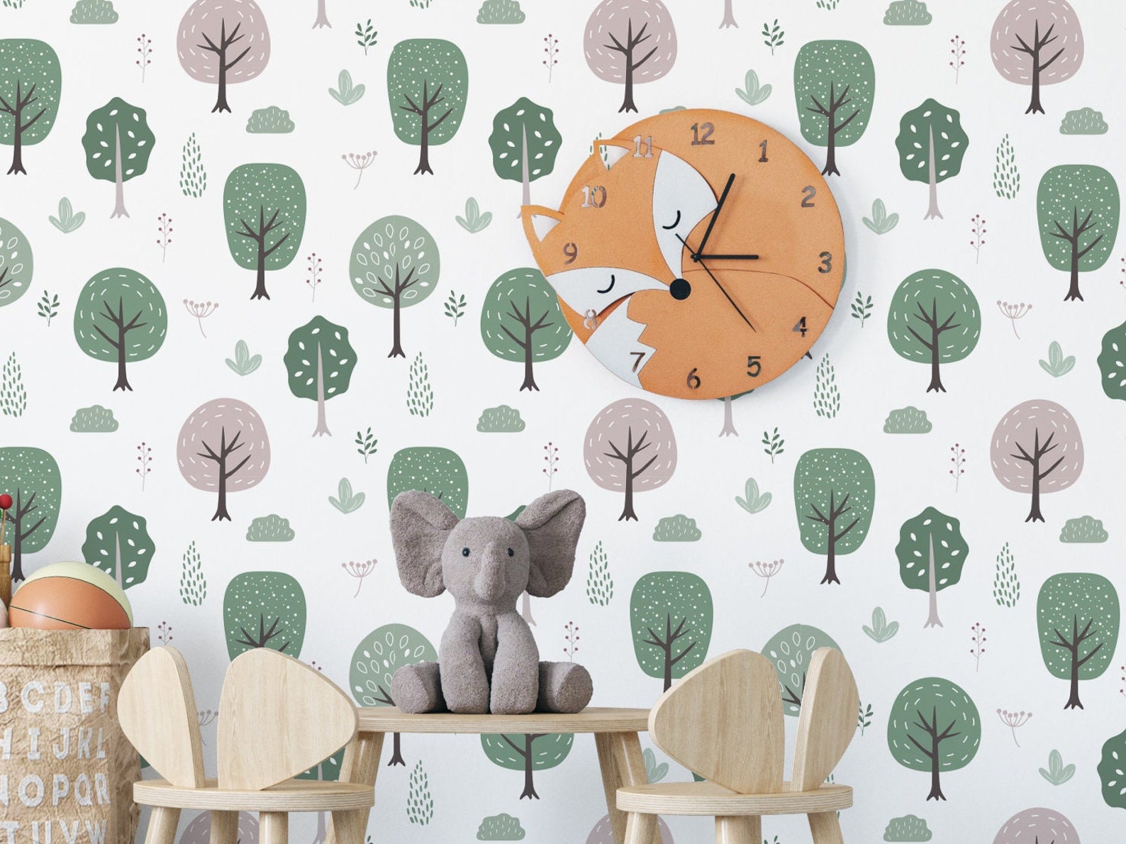 Forest Trees Peel and Stick Wallpaper Woods Wallpaper Self - Etsy
