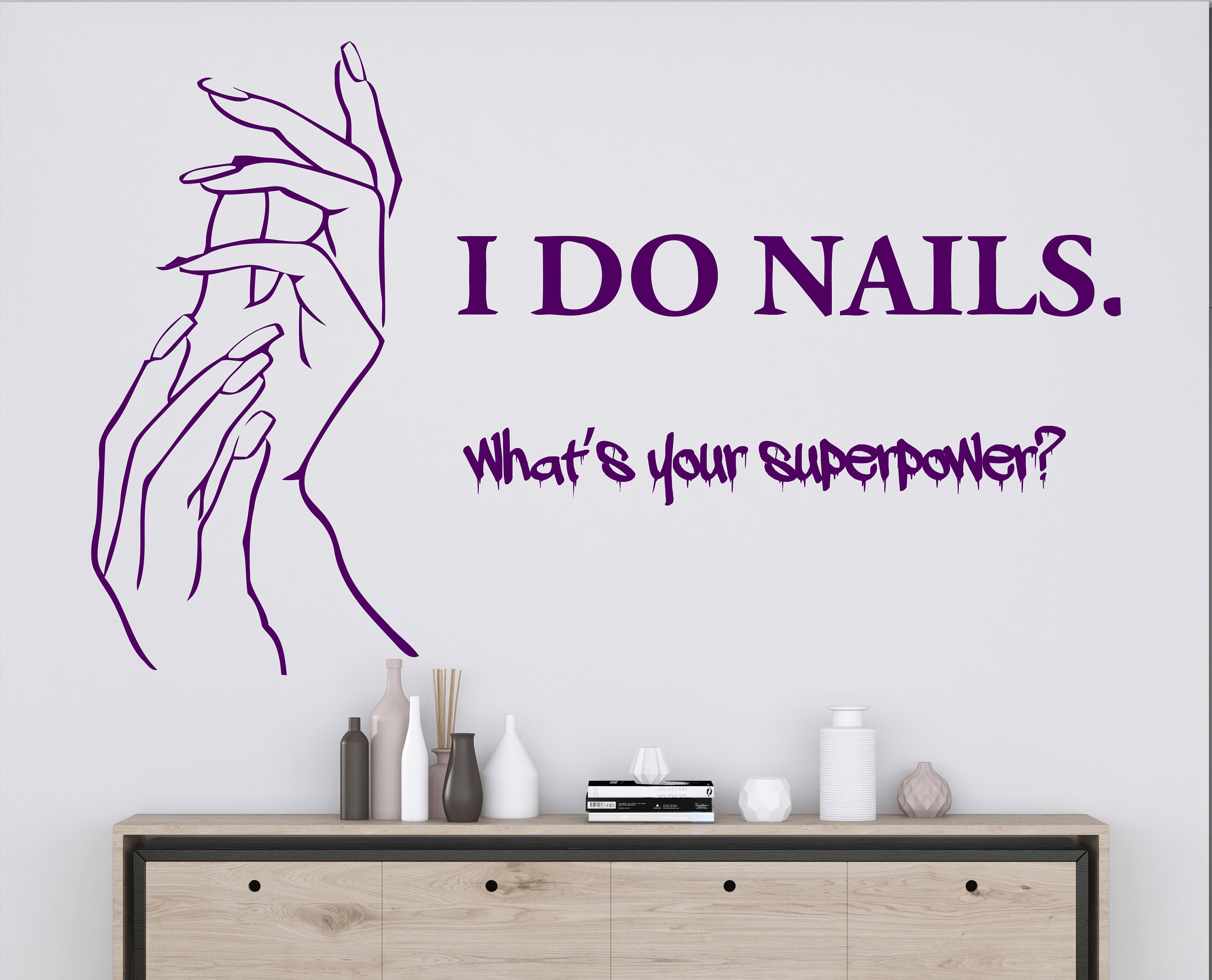 Nail Salon Wall Decal Manicure Pedicure Window Sticker Nail - Etsy