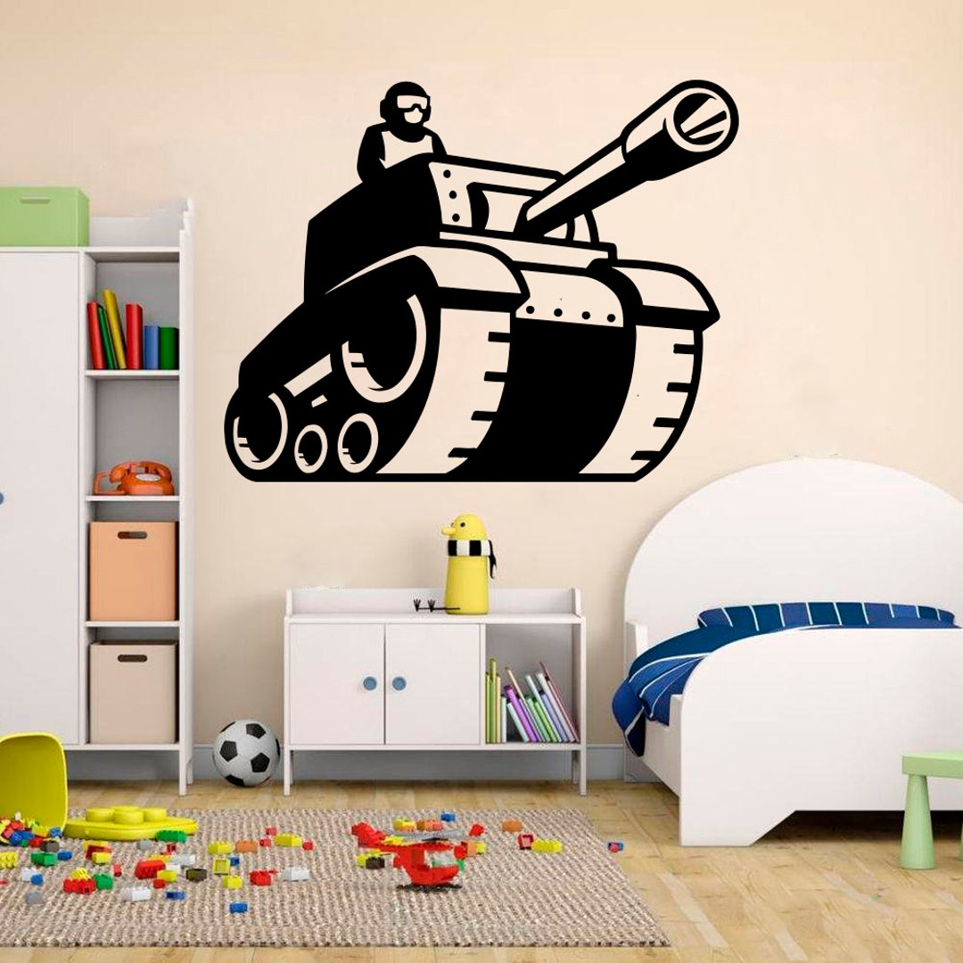 Tank Tanker Machine Gun Barrel Soldier Wall Decal Window Sticker ...