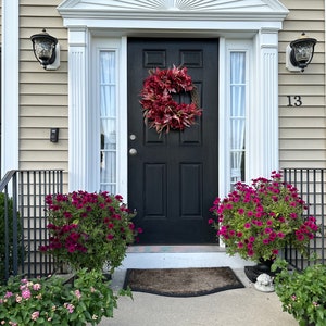 Fall Wreath for Front Door With Red Apples, Flowers, Indoor/ Outdoor ...