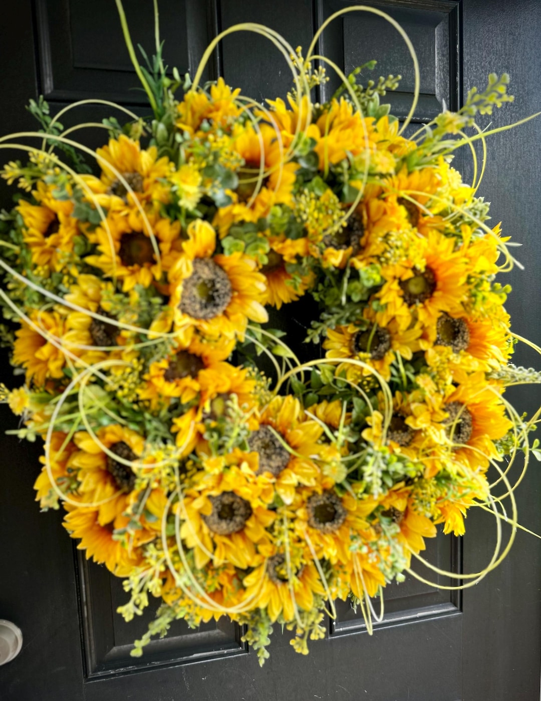 Year Round Sunflower Wreath for Front Door, Fall Sunflower Wreath ...