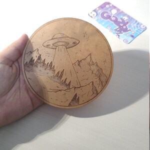 Alien Adaption Coaster Ufo Flying Saucer DIY 4.5 Inch 3/16 Inch Thick ...