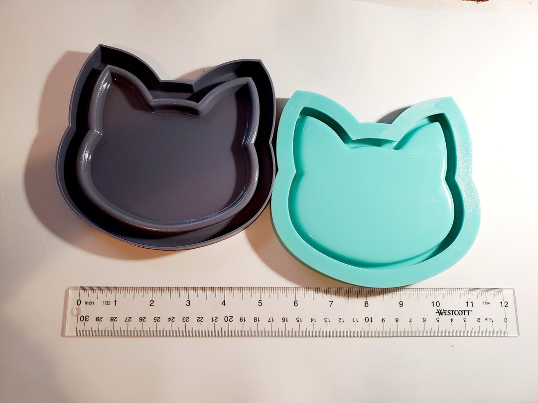 Cat Head Big Trinket Tray Dish Big Tray 5x5 Inch Coster Satin Finish ...