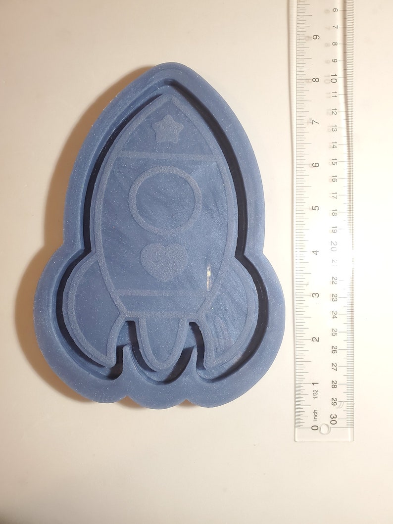Space Rocket Tray Silicone Mold 7in Big 9mm 3/8 Inch Thick (rim 1/4 ...