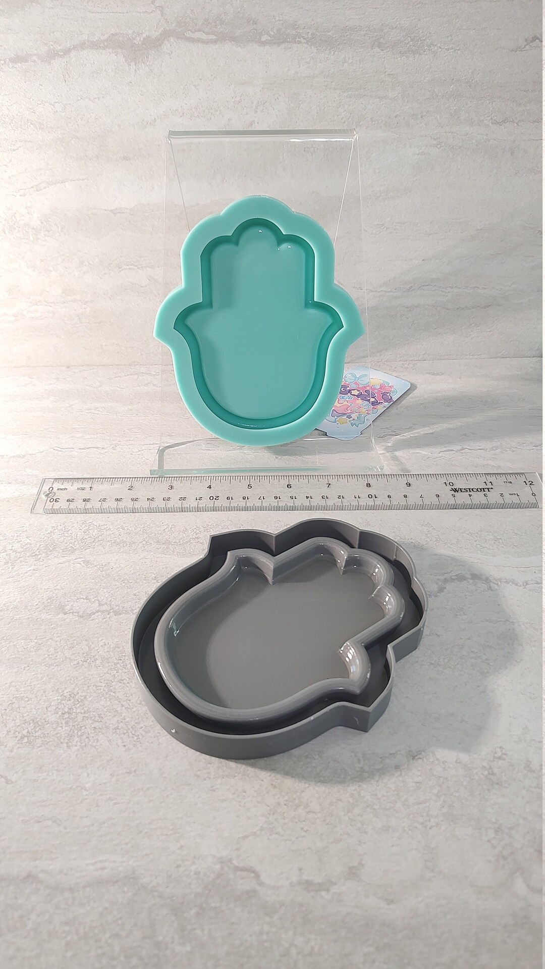 HAMSA Trinket Tray Dish 5inch Rounded Gloss Finish 555 Hamsa Protects ...