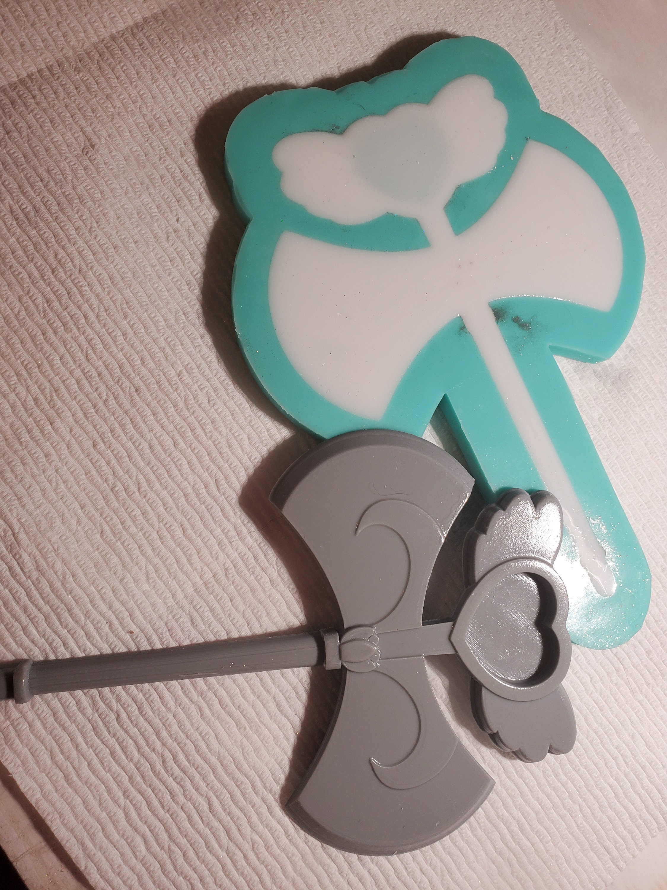 Magical Girl Weapon Axe Wand Big Heart Wings Shaker Silicone | Etsy